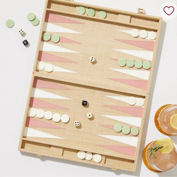 Mark & Graham | Games | Mark Graham Raffia Backgammon Game Set Pink ...